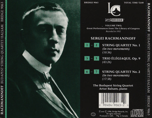 Rachmaninoff Recording Great Performances from the Library of Congress ...