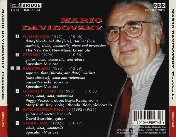 Mario Davidovsky Flashbacks BRIDGE 9097 – Bridge Records