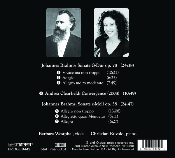 Convergences; Barbara Westphal, viola, Christian Ruvolo, piano BRIDGE ...